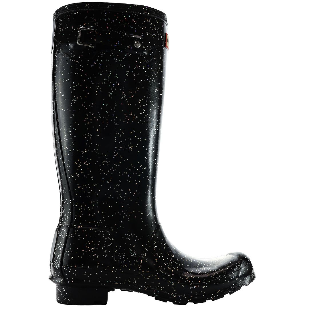 Hunter Giant Glitter Kids Black Wellies Boots – Sport It First