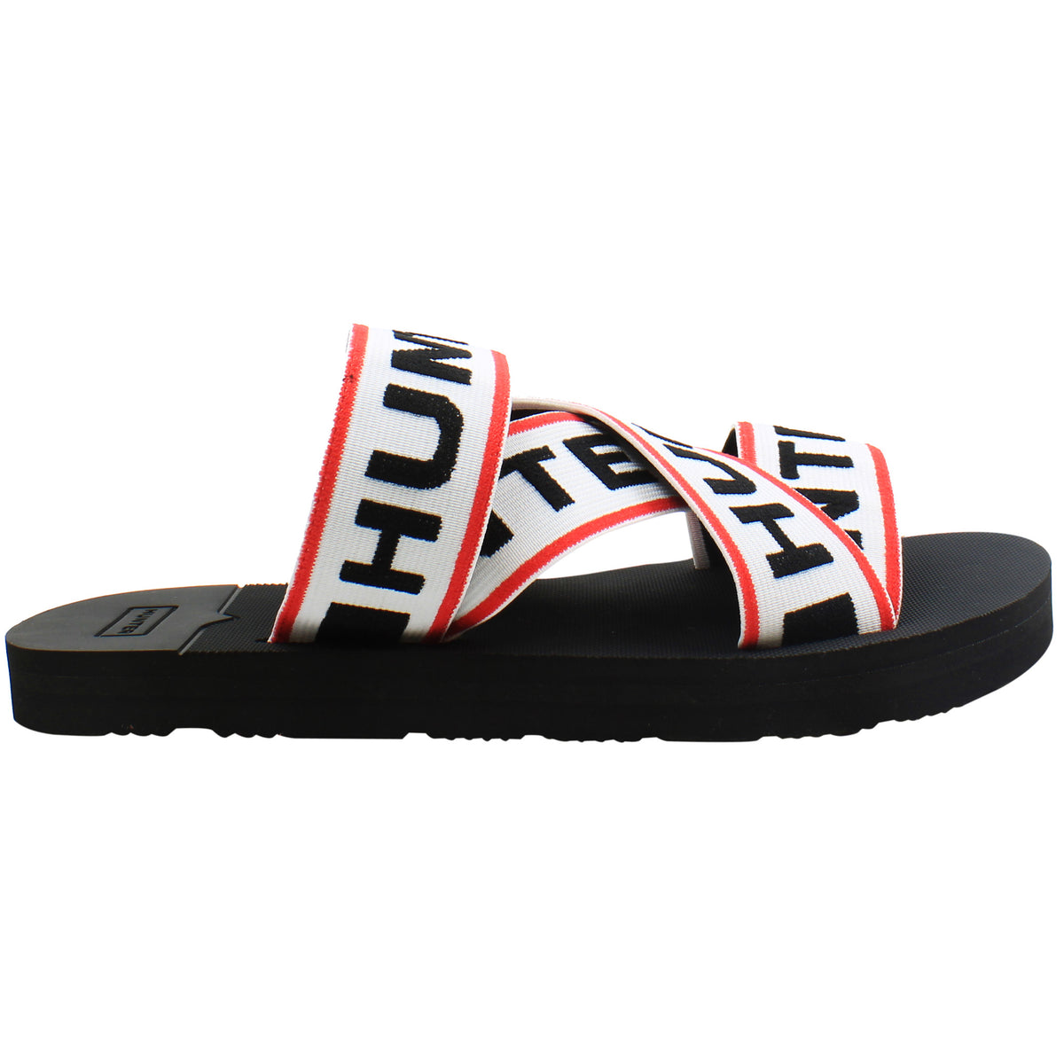 Hunter Elastic Crossover Logo Womens White Sliders – Sport It First