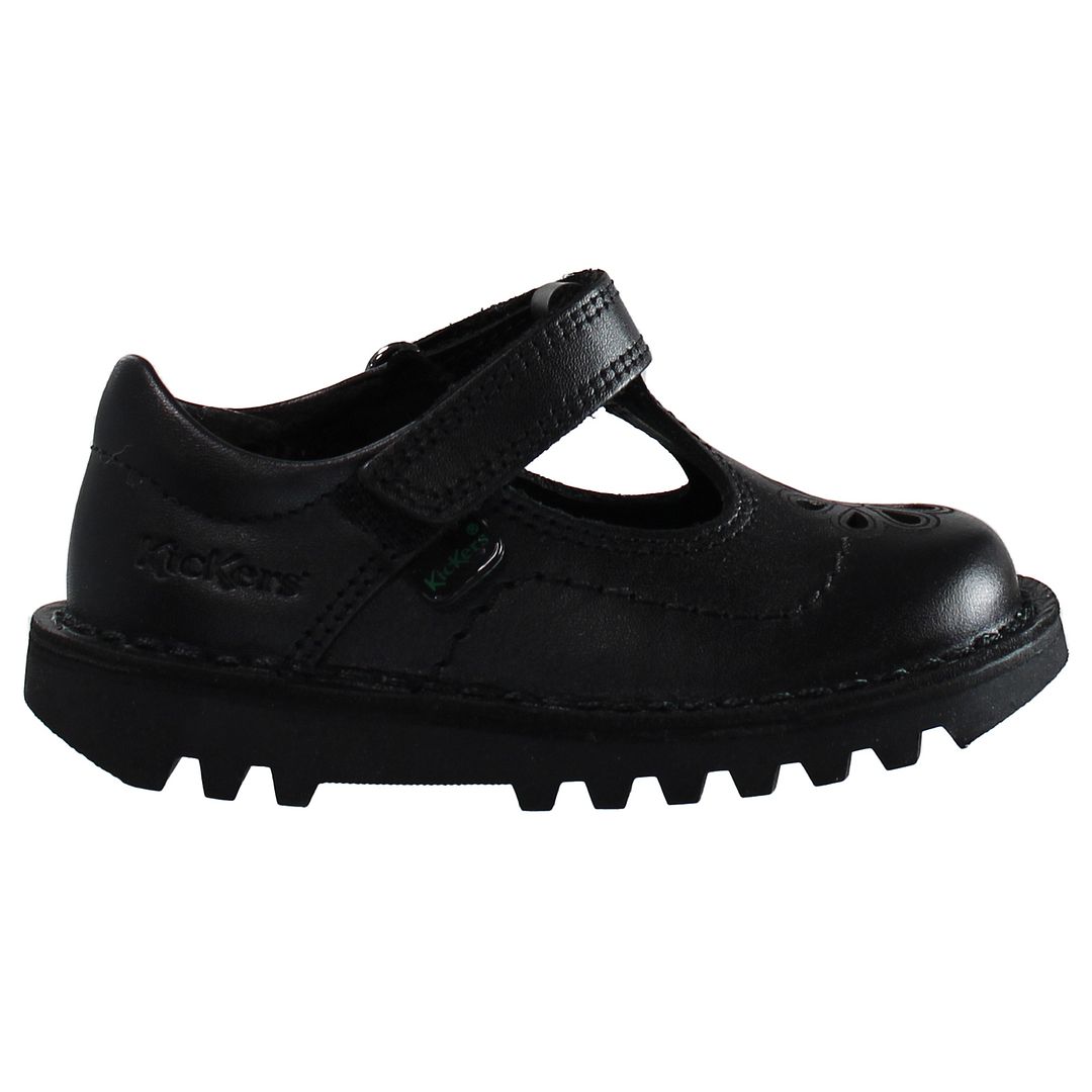 Kickers T-Bar Flutter Kids Black Shoes – Sport It First