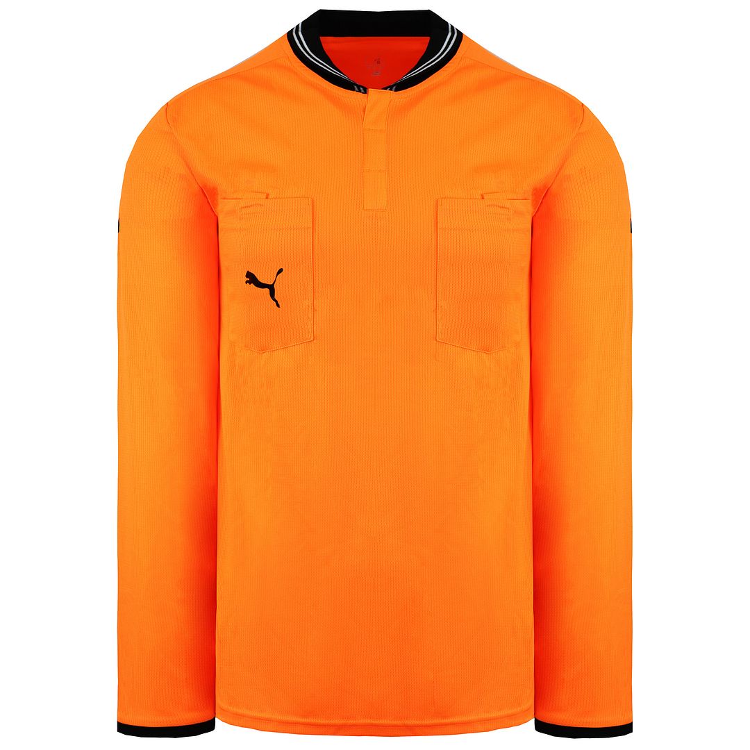 Puma DryCell Long Sleeve Collared Orange Referee Football Shirt 701568 ...