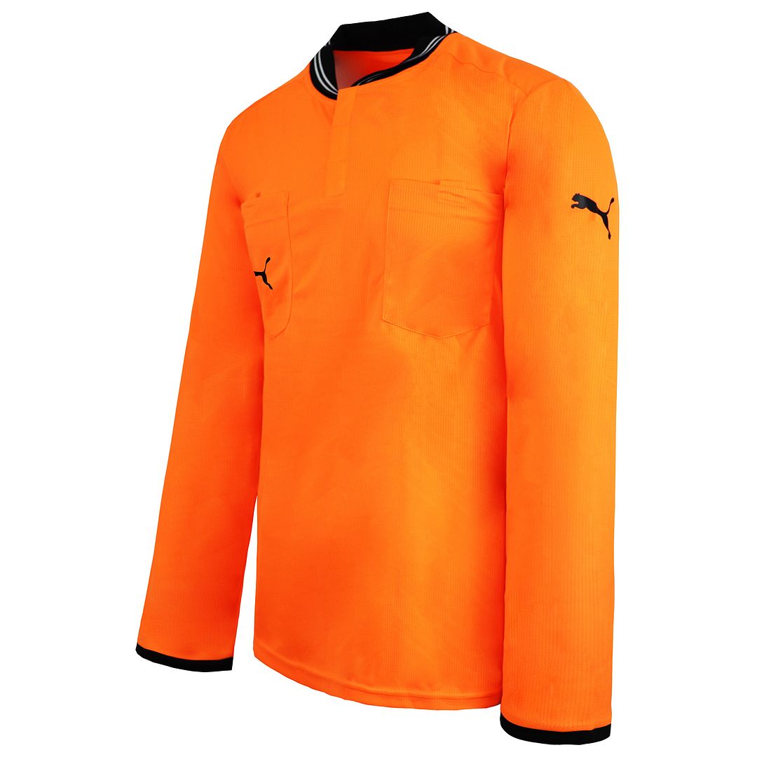Puma DryCell Long Sleeve Collared Orange Referee Football Shirt 701568 ...