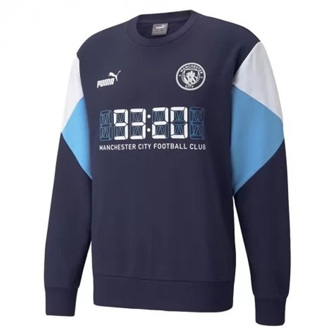 Puma Manchester City Football Club Long Sleeve Crew Neck Mens Sweaters ...