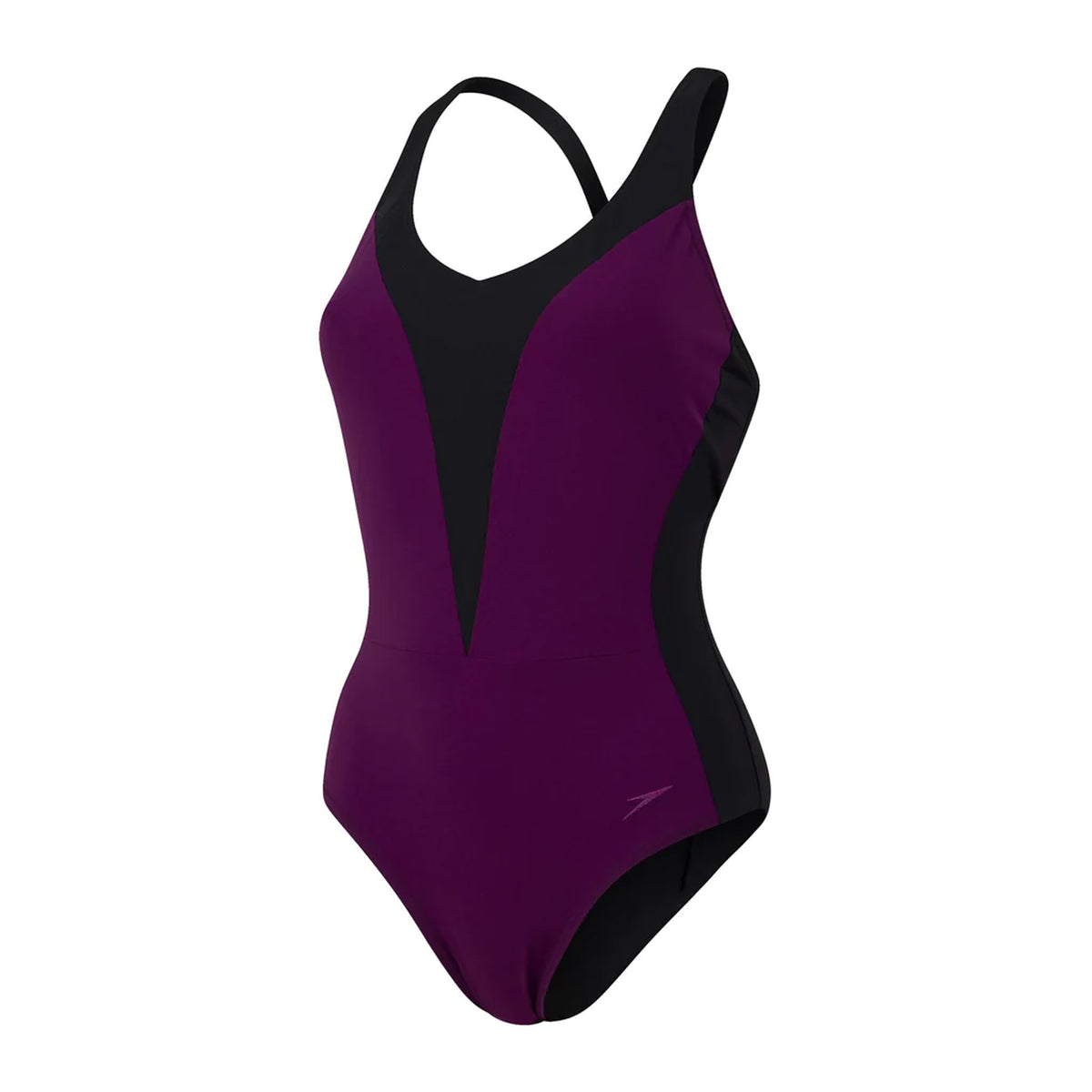 Speedo Opallux 1 Piece Black Purple Womens Swimsuit 8 12289D731 – Sport ...
